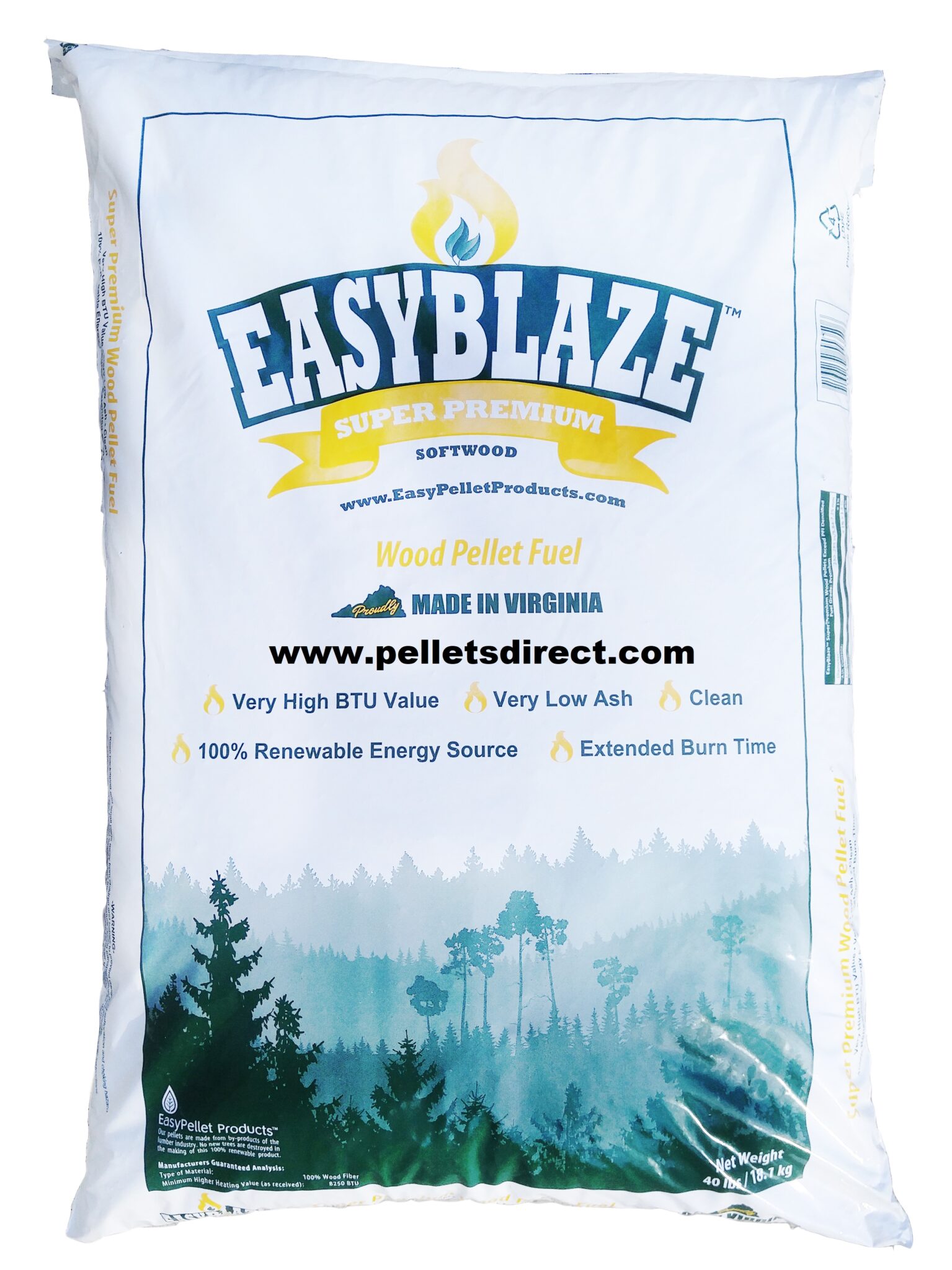 EasyBlaze Super Softwood Pellets 40# bags - Pellets Direct™